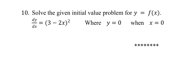 Solved Solve the given initial value problem | Chegg.com