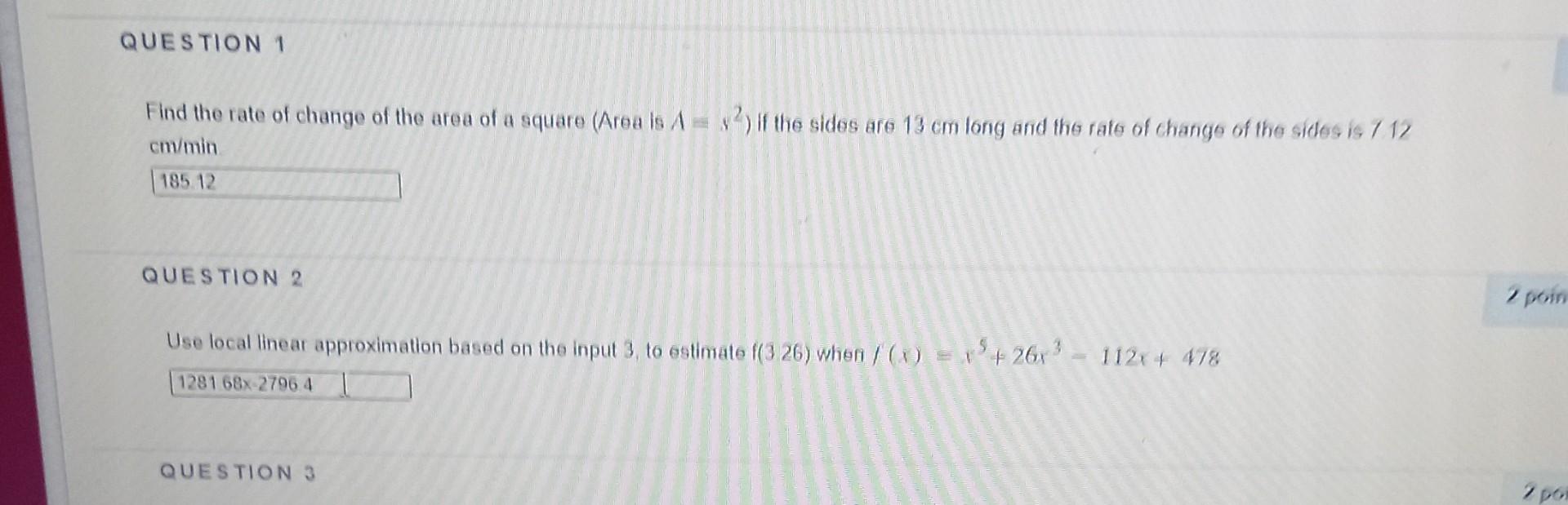 Solved Find the rate of change of the area of a square (Area | Chegg.com