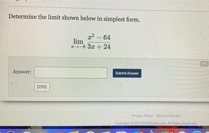 Solved Determine the limit shown below in simplest form. 22 | Chegg.com