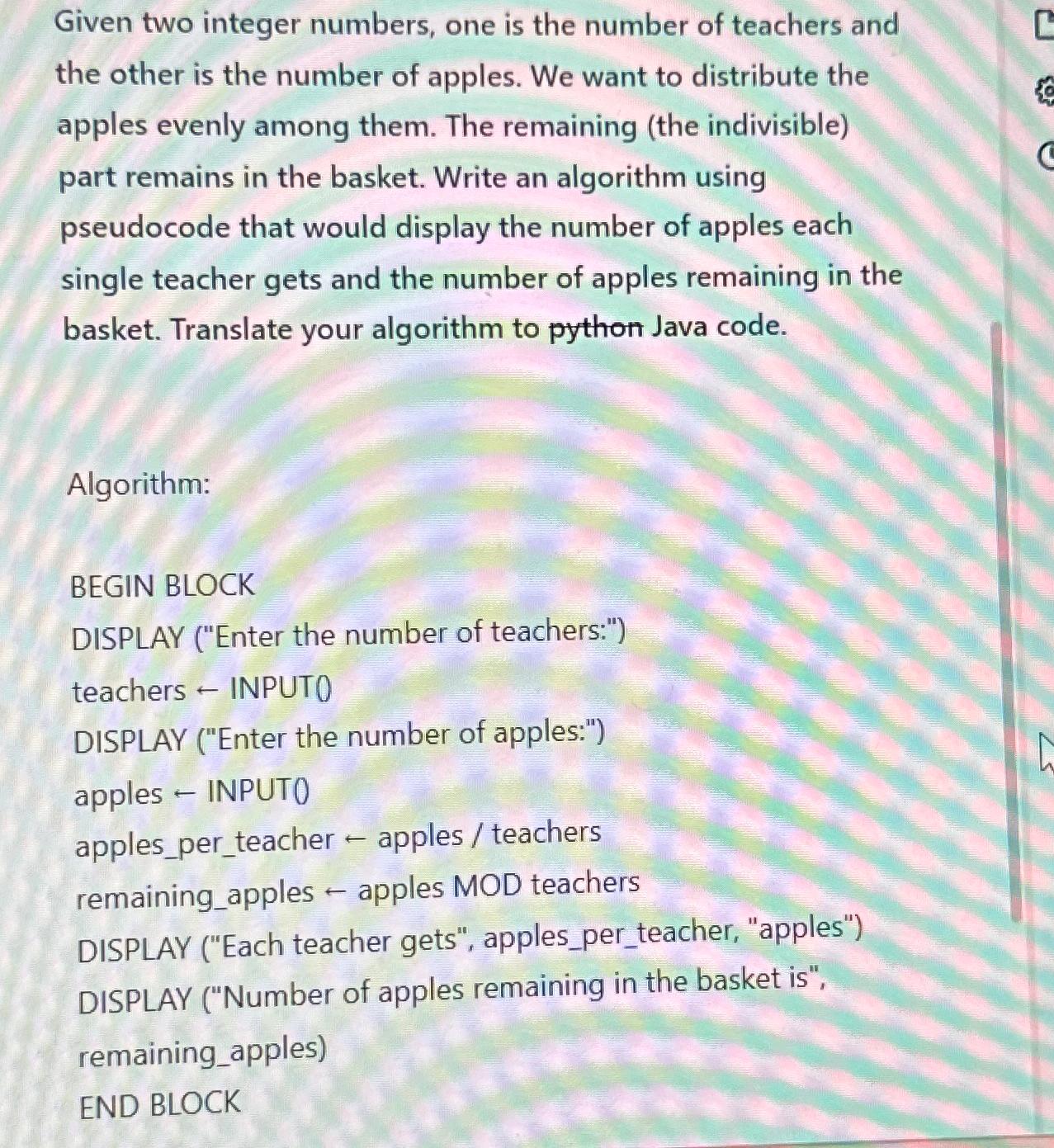 Solved Given two integer numbers, one is the number of | Chegg.com