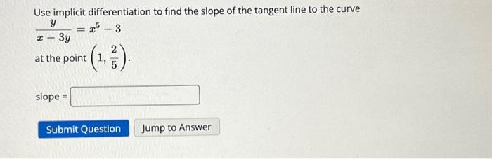 Solved Use implicit differentiation to find the slope of the | Chegg.com