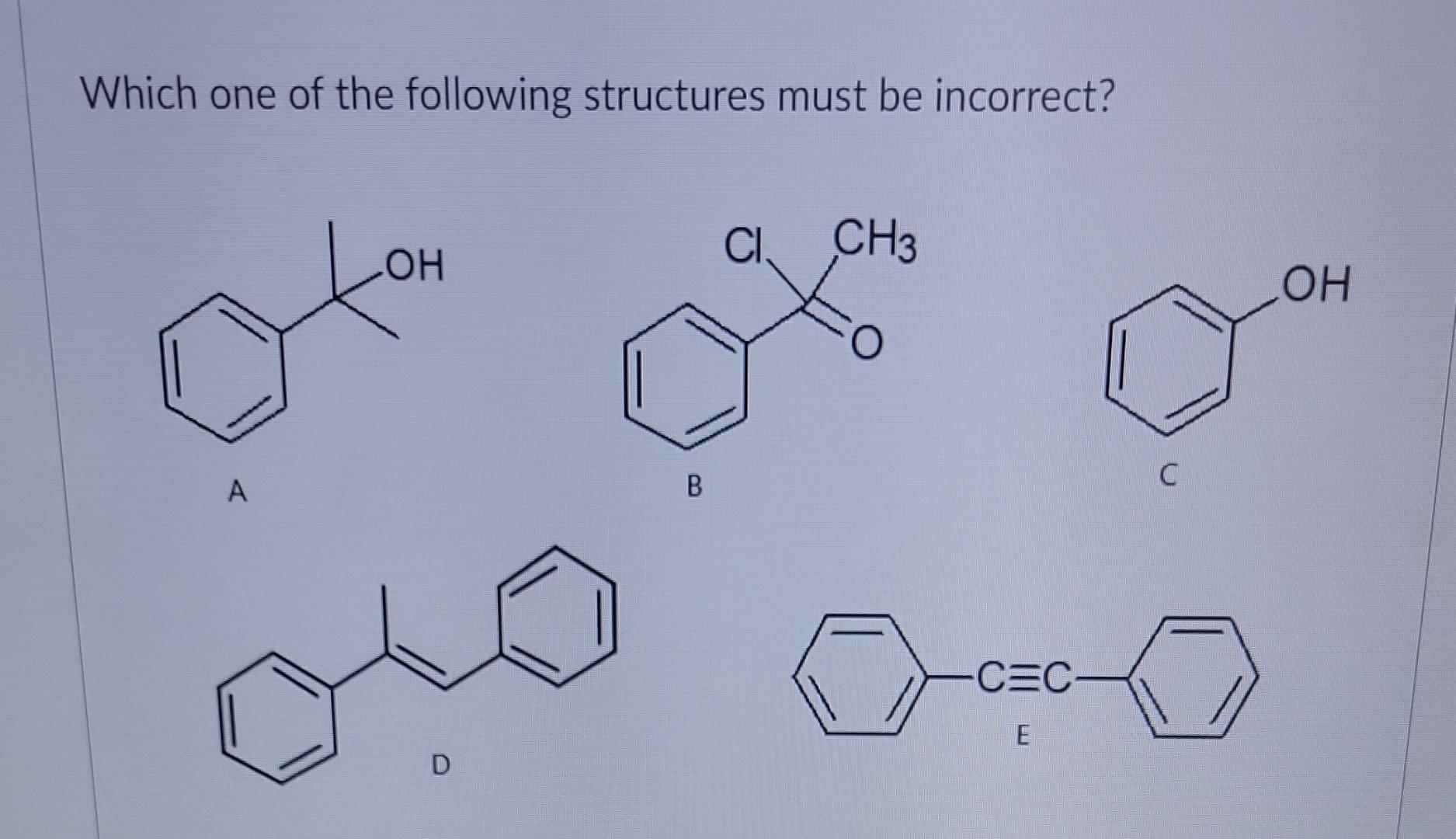 Solved Which one of the following structures must be | Chegg.com