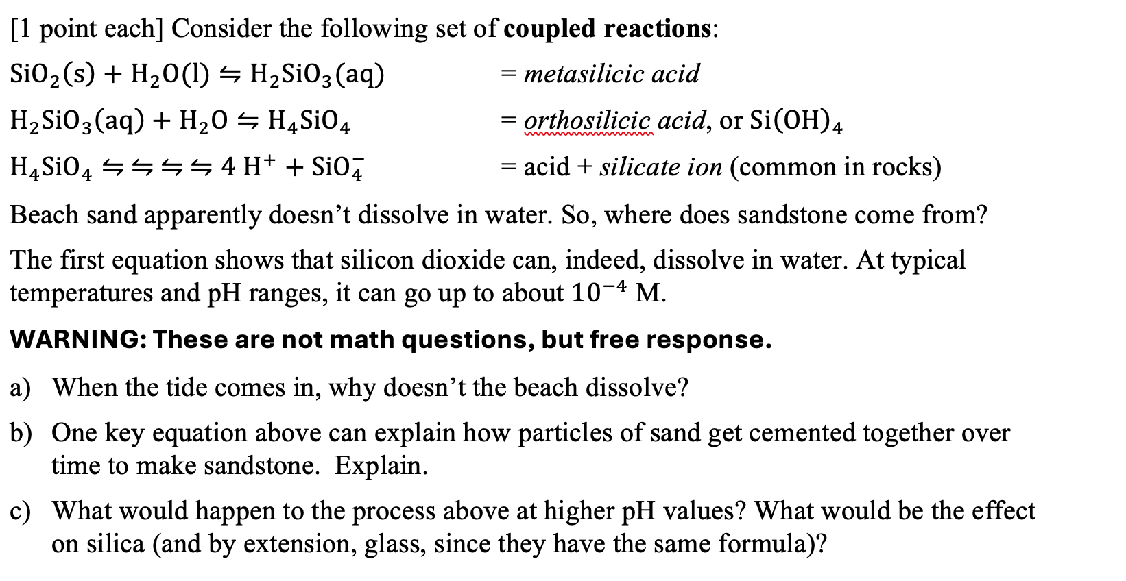 Solved [1 ﻿point each] ﻿Consider the following set of | Chegg.com