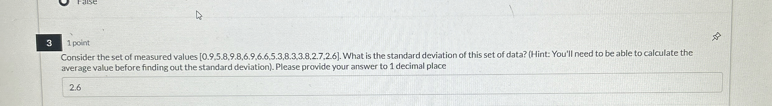 Solved 3 1 ﻿pointConsider the set of measured values | Chegg.com
