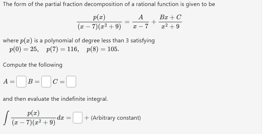 Solved The form of ﻿the partial fraction decomposition of ﻿a | Chegg.com
