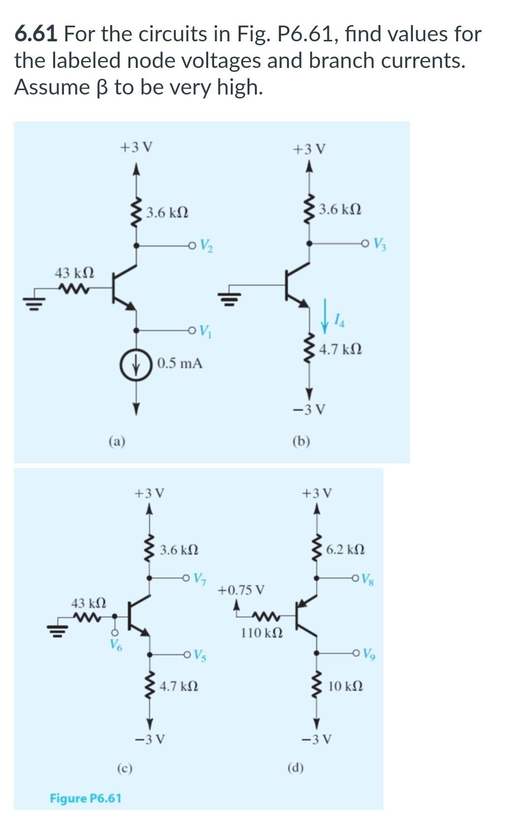 Solved 6.61 For the circuits in Fig. P6.61, find values for | Chegg.com