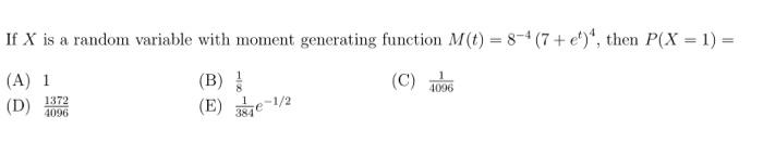 Solved If X is a random variable with moment generating | Chegg.com