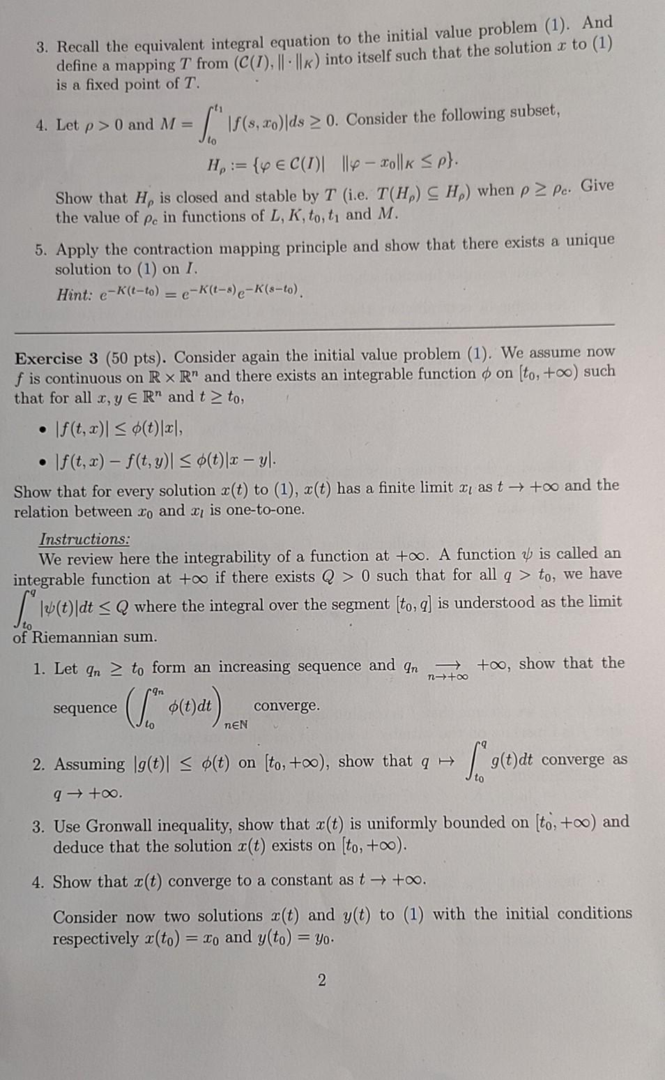 Solved Exercise 1 (30 pts). Let W⊆Rn,A⊆W be a compact set | Chegg.com