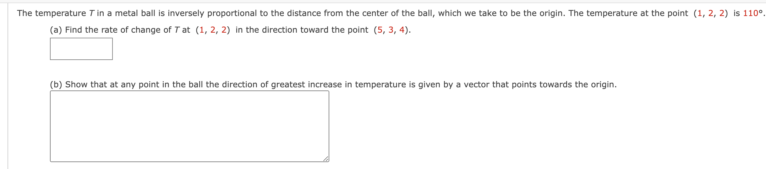Solved The Temperature At A Point The Temperature T ﻿in A