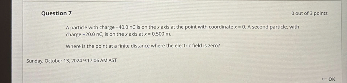 Solved Question 7A particle with charge -40.0 ﻿nC is on the | Chegg.com