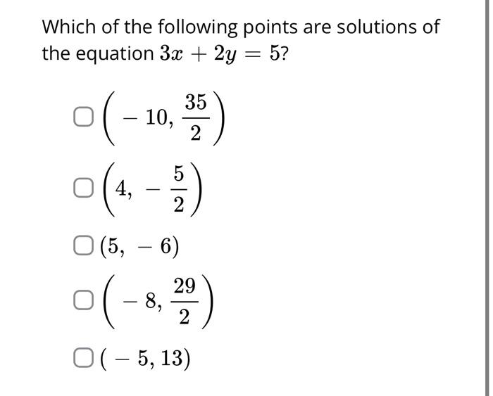 Solved Which of the following points are solutions of the | Chegg.com