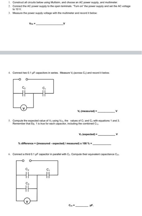 Solved 1. Construct all circuits below using Multisim, and | Chegg.com