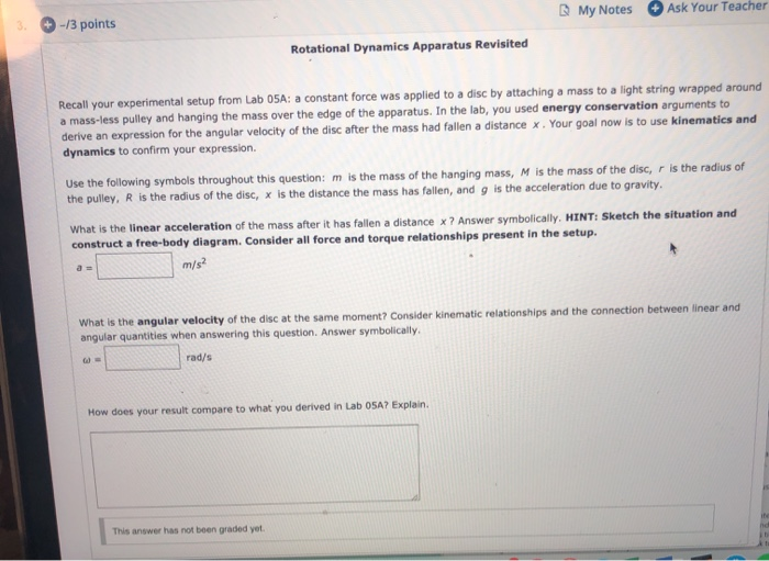 3. -13 points My Notes Ask Your Teache Rotational | Chegg.com