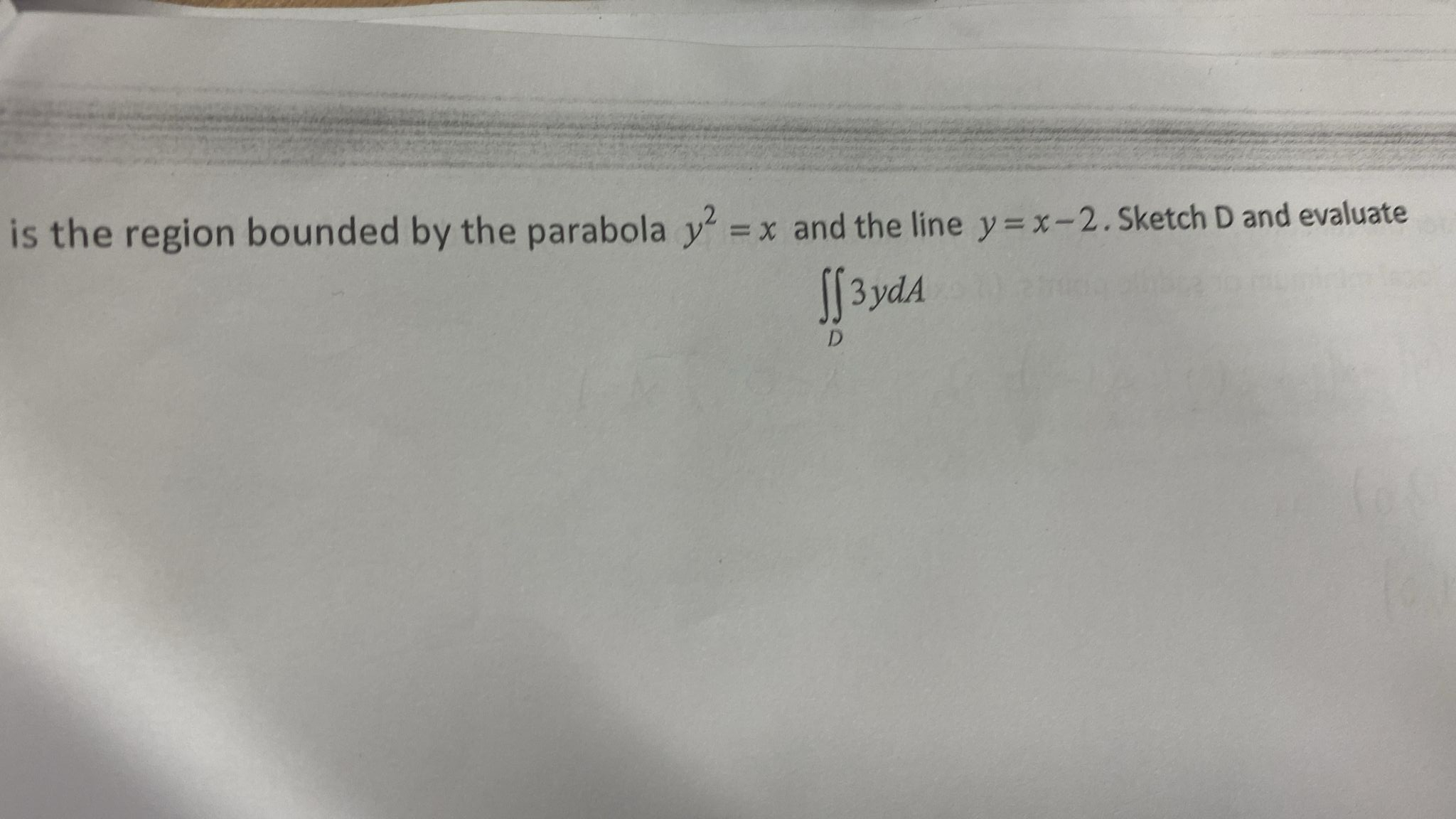 Solved is the region bounded by the parabola y2=x ﻿and the | Chegg.com
