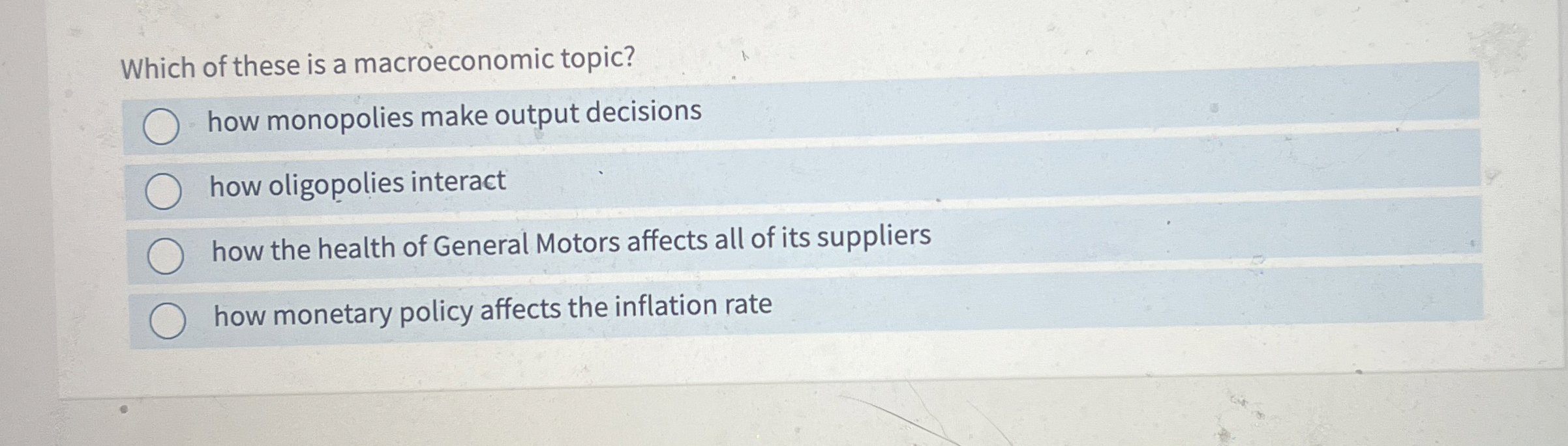 Solved Which of these is a macroeconomic topic?how | Chegg.com