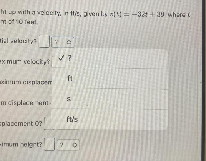 Solved An object is thrown straight up with a velocity, in | Chegg.com