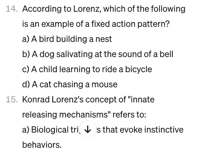 Solved According to Lorenz, which of the following is an | Chegg.com