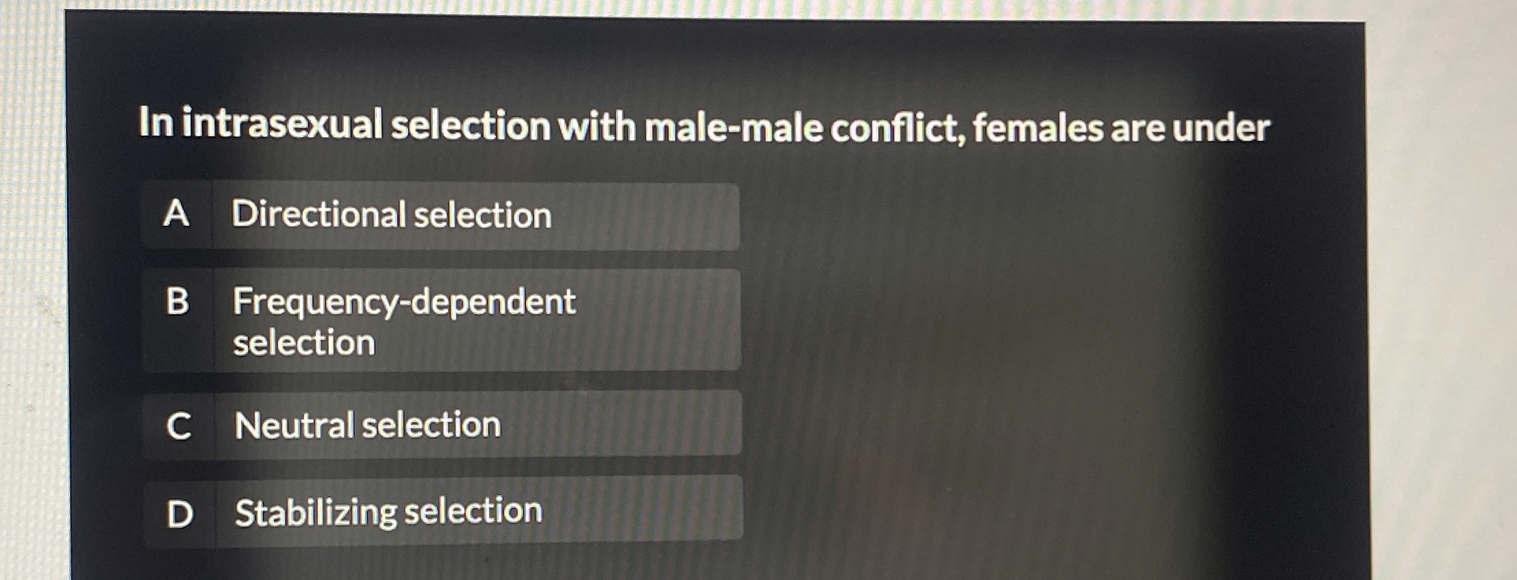 Solved In Intrasexual Selection With Male Male Conflict 6138
