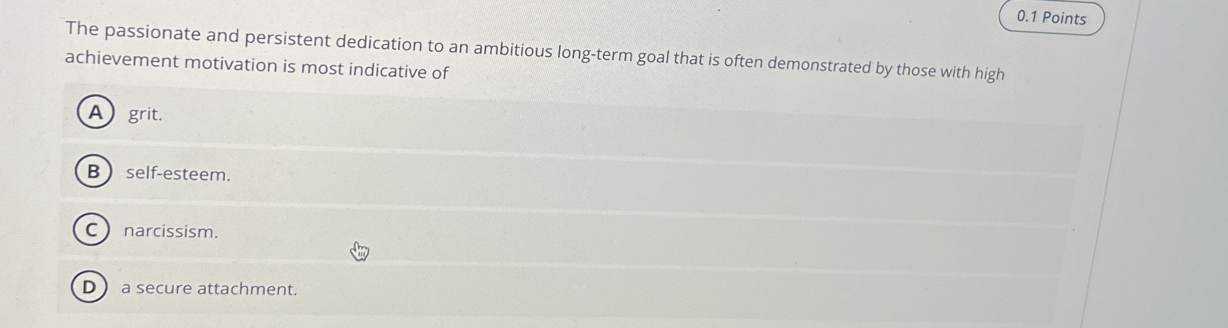 Solved 0.1 ﻿PointsThe passionate and persistent dedication | Chegg.com