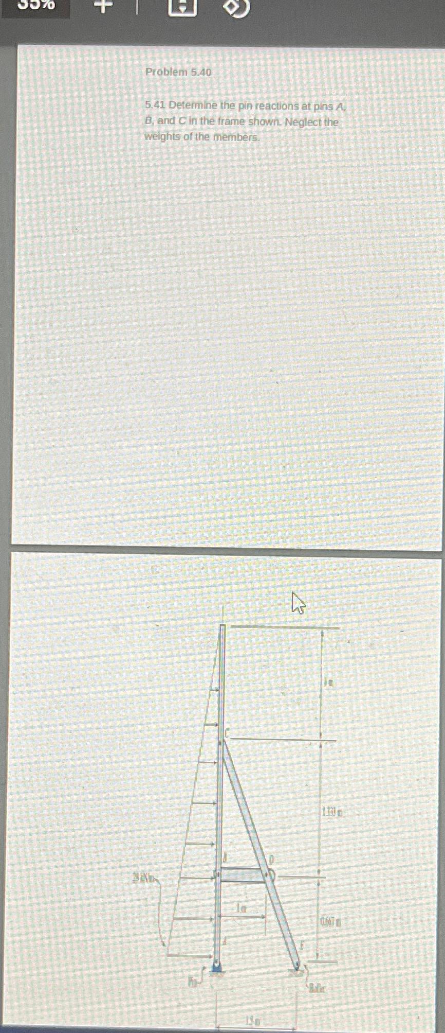 Problem 5 405 41 ﻿determine The Pin Reactions At Pins