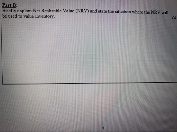 Solved Part B: Briefly explain Net Realizable Value (NRV) | Chegg.com