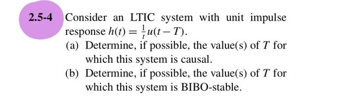 Solved Consider An Ltic System With Unit Impulse Response