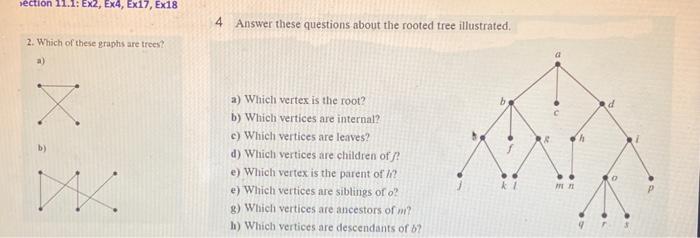 Solved 4 Answer these questions about the rooted tree | Chegg.com