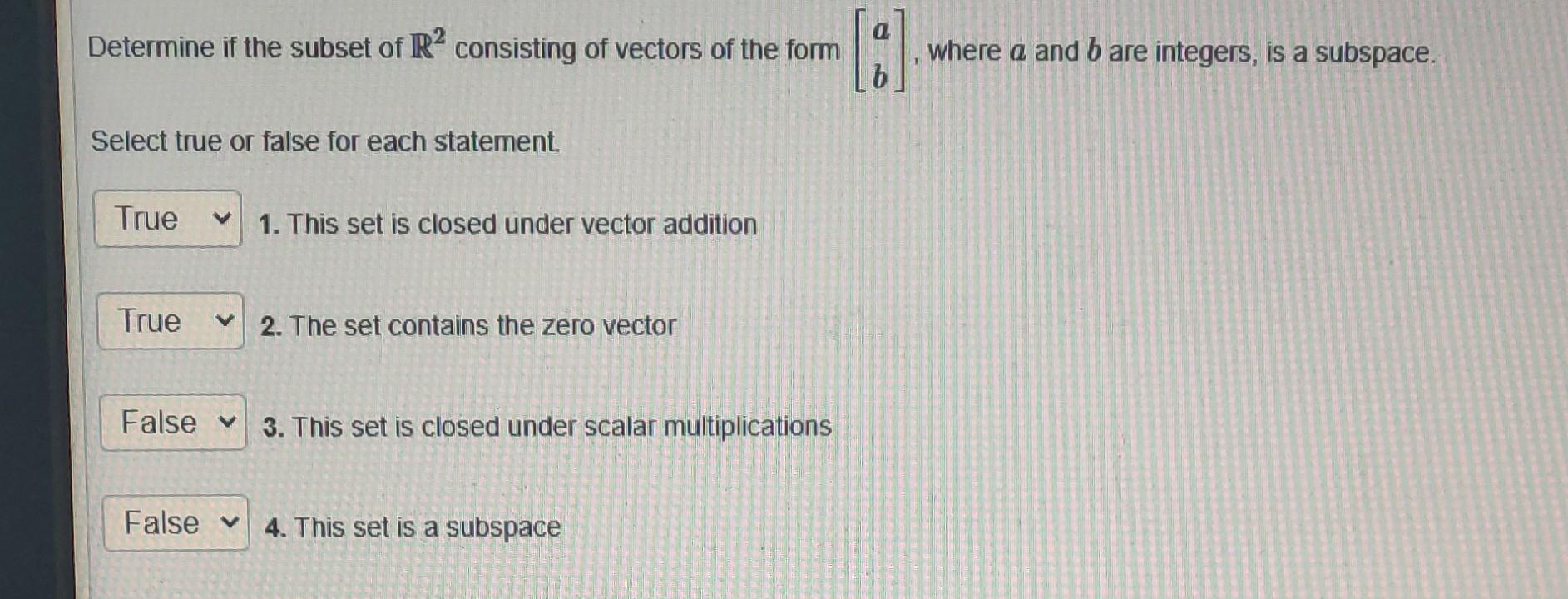 Solved Determine If The Subset Of R2 Consisting Of Vectors