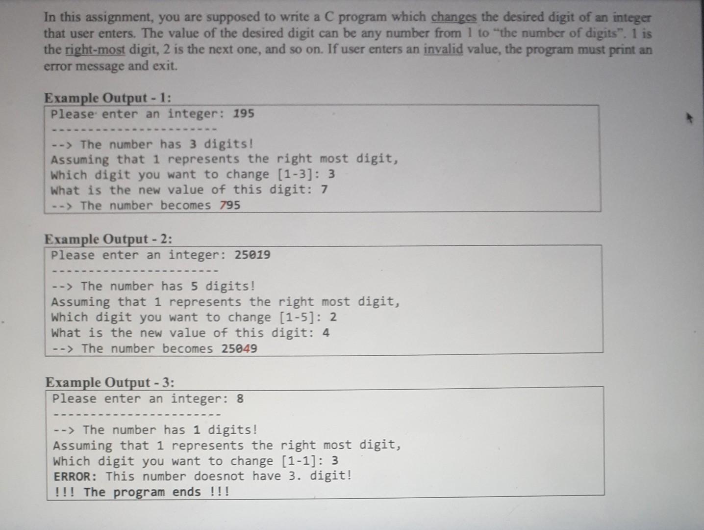 Solved !!!!!!Can you do it only using stdio.h library please | Chegg.com