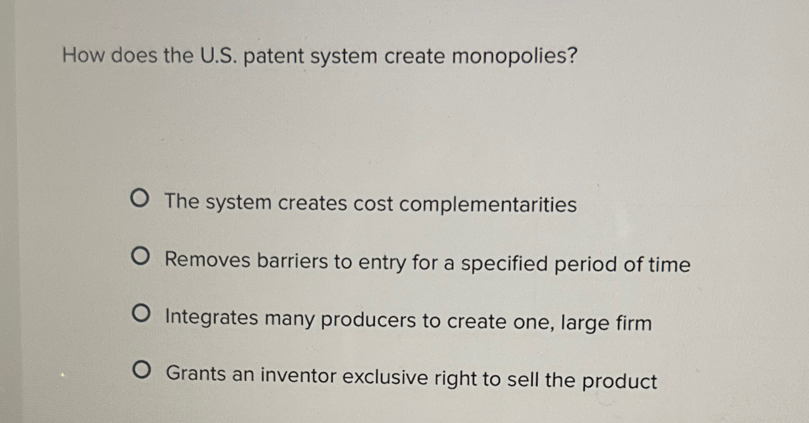 Solved How does the U.S. ﻿patent system create | Chegg.com