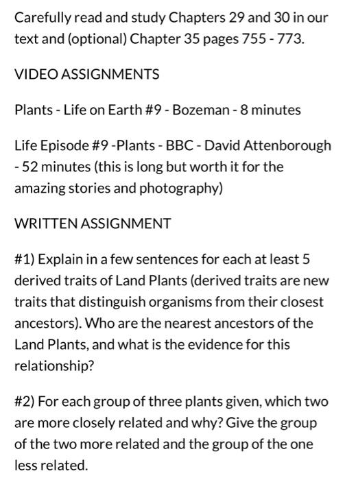 Solved Carefully read and study Chapters 29 and 30 in our | Chegg.com