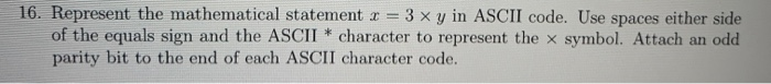 Solved 16 Represent The Mathematical Statement R 3 X Y In
