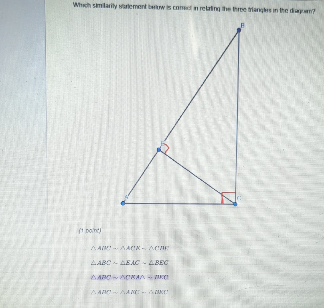Solved Which similarity statement below is correct in | Chegg.com