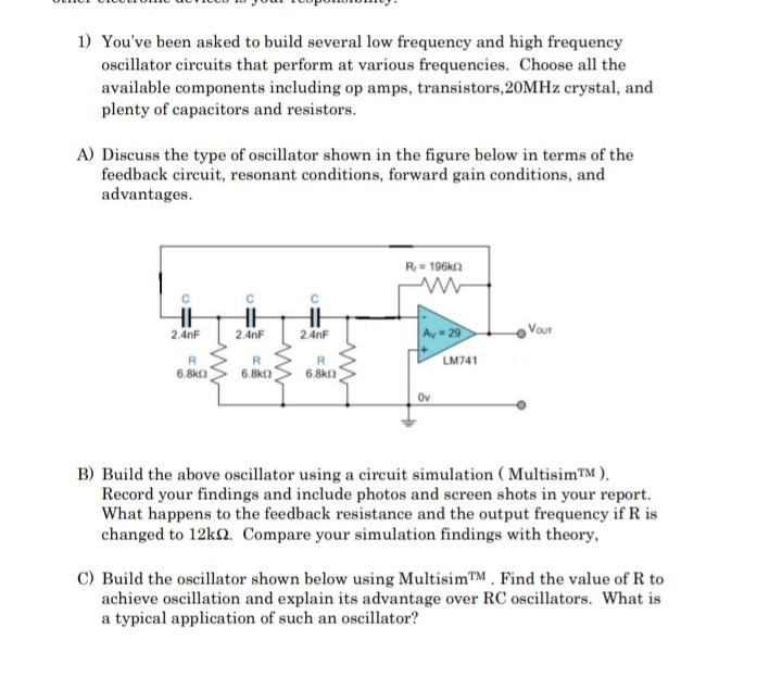1) You've been asked to build several low frequency | Chegg.com