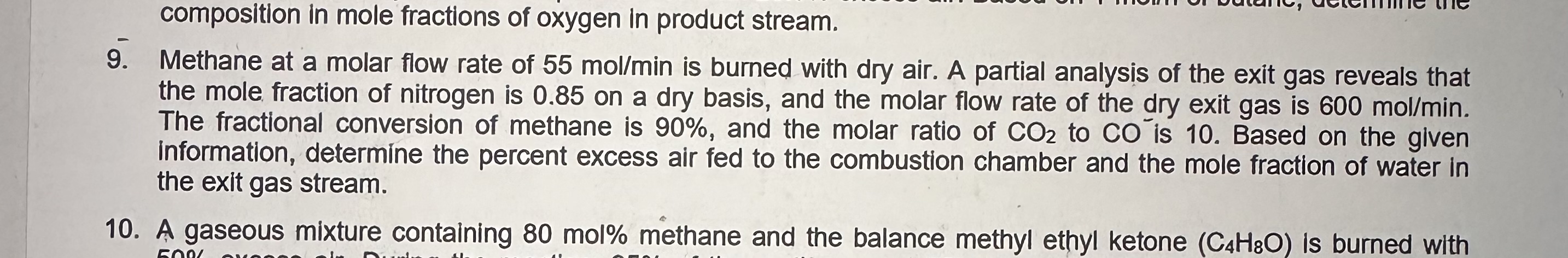 Solved Only use Extent reactions or Molecular Balance | Chegg.com