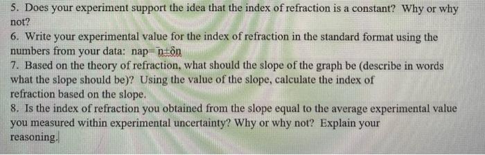 Solved Reflection Air to Plastic Referaction5. Does your | Chegg.com