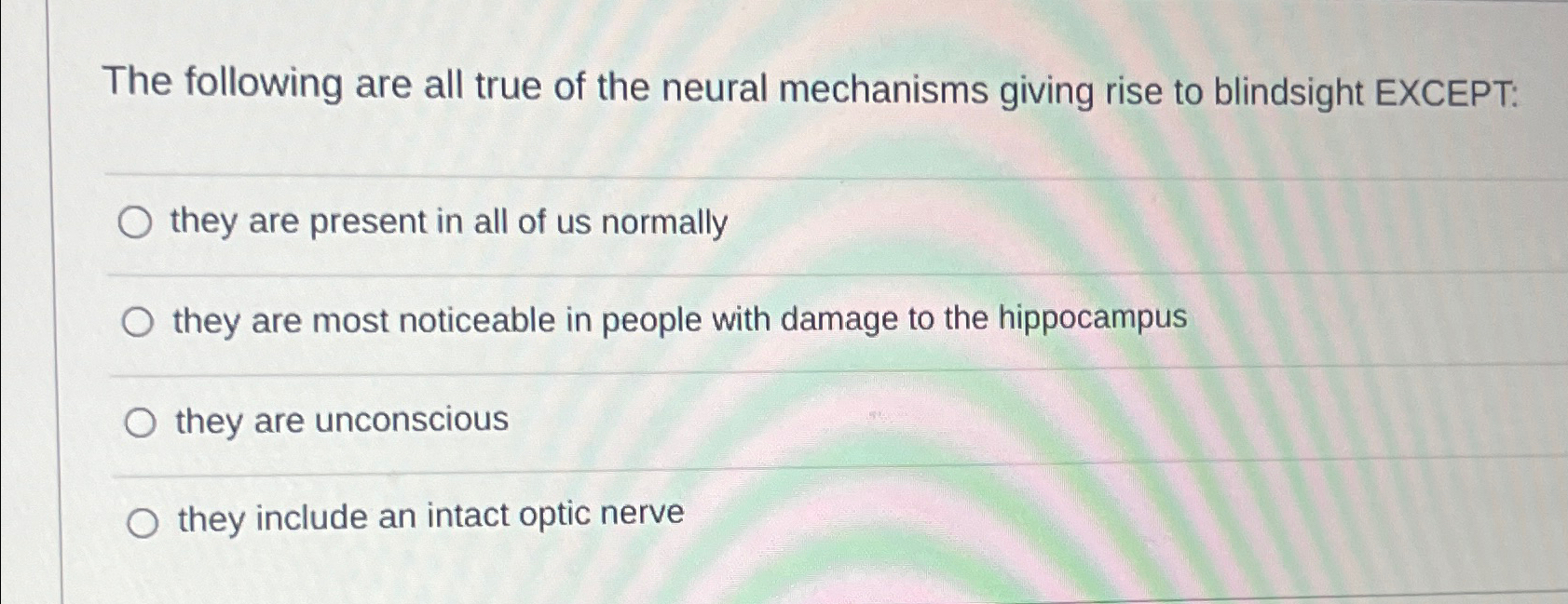 Solved The following are all true of the neural mechanisms | Chegg.com