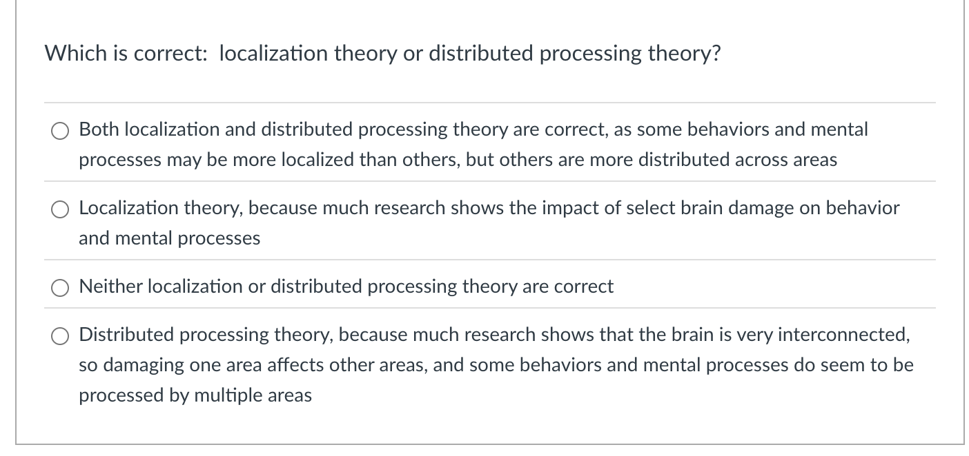 Solved Which is correct: localization theory or distributed | Chegg.com