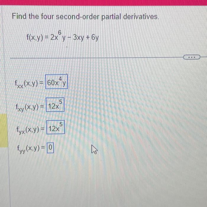 Solved Find the four second-order partial derivatives. | Chegg.com