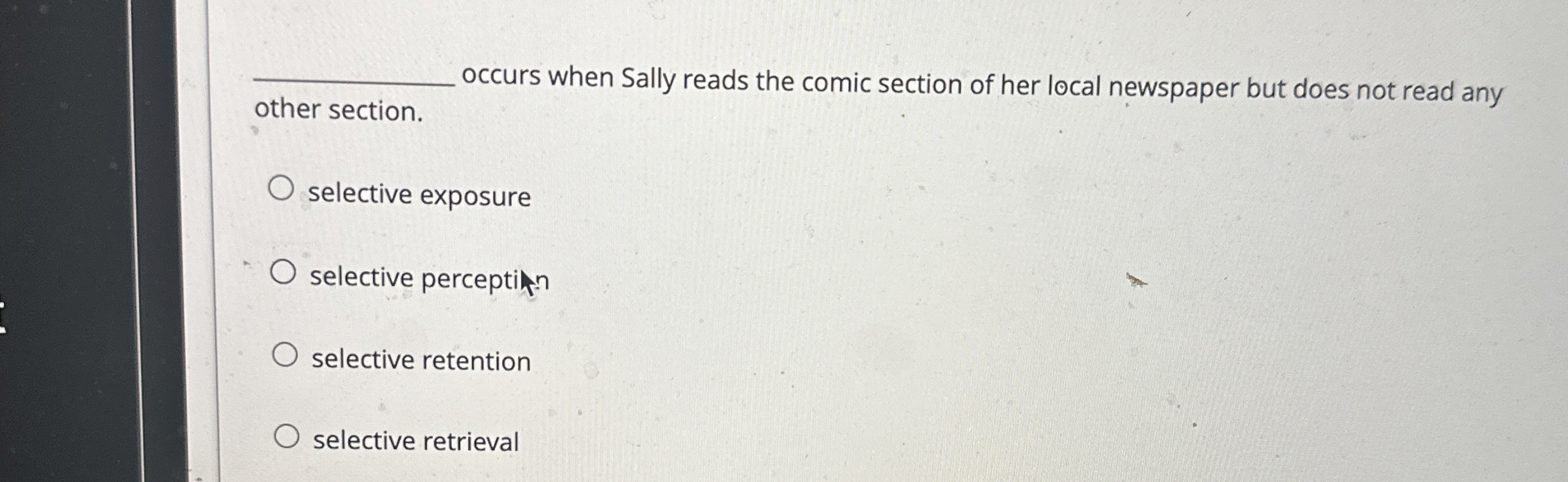 Solved other section.occurs when Sally reads the comic | Chegg.com
