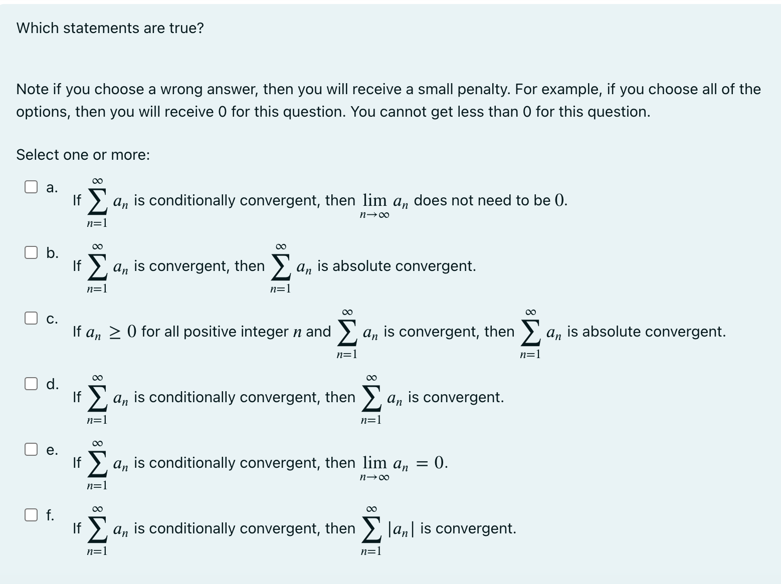 Solved Which statements are true?Note if you choose a wrong | Chegg.com
