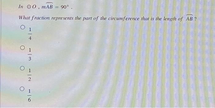 Solved In \( \odot O, m \overparen{A B}=90^{\circ} \). What | Chegg.com