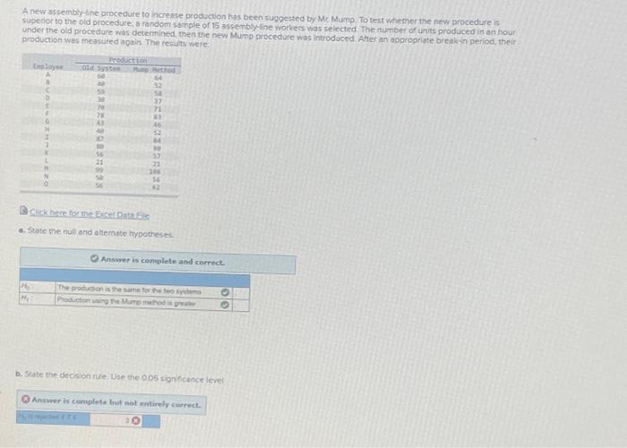 Solved A new assembly-tine procedure to increase production | Chegg.com