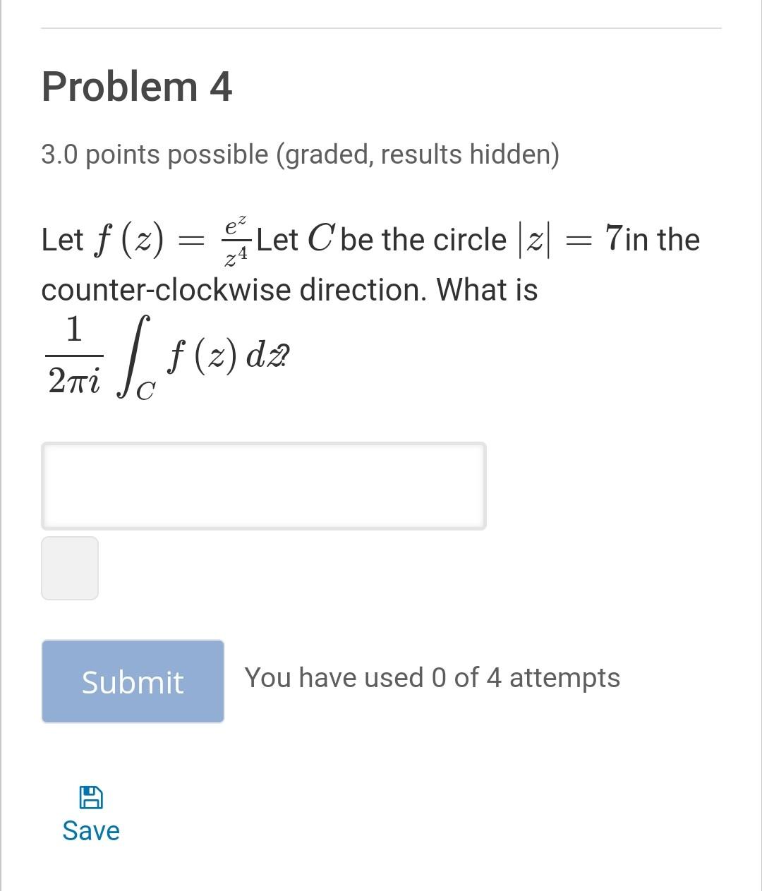 Solved Problem 4 3.0 points possible (graded, results | Chegg.com