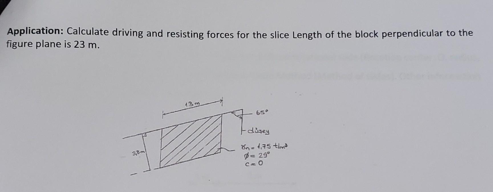 Solved Application: Calculate driving and resisting forces | Chegg.com