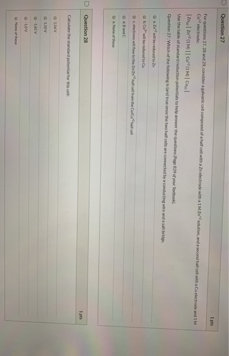 Solved Question 27 1 pts For questions 27,28 and 29, | Chegg.com