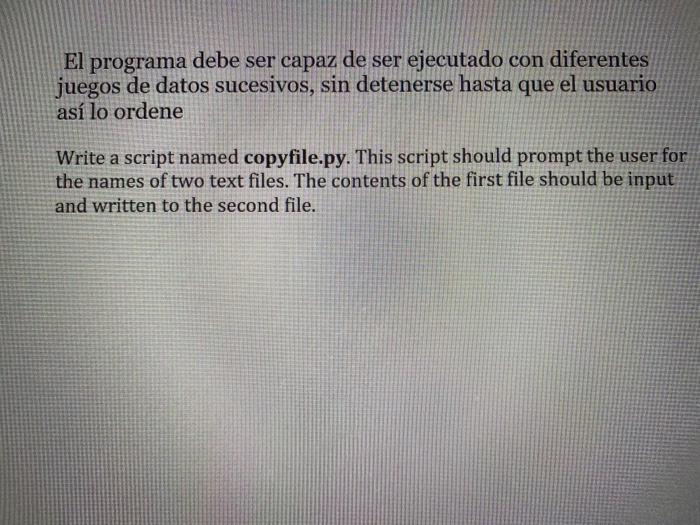 Solved El programa debe ser capaz de ser ejecutado con | Chegg.com