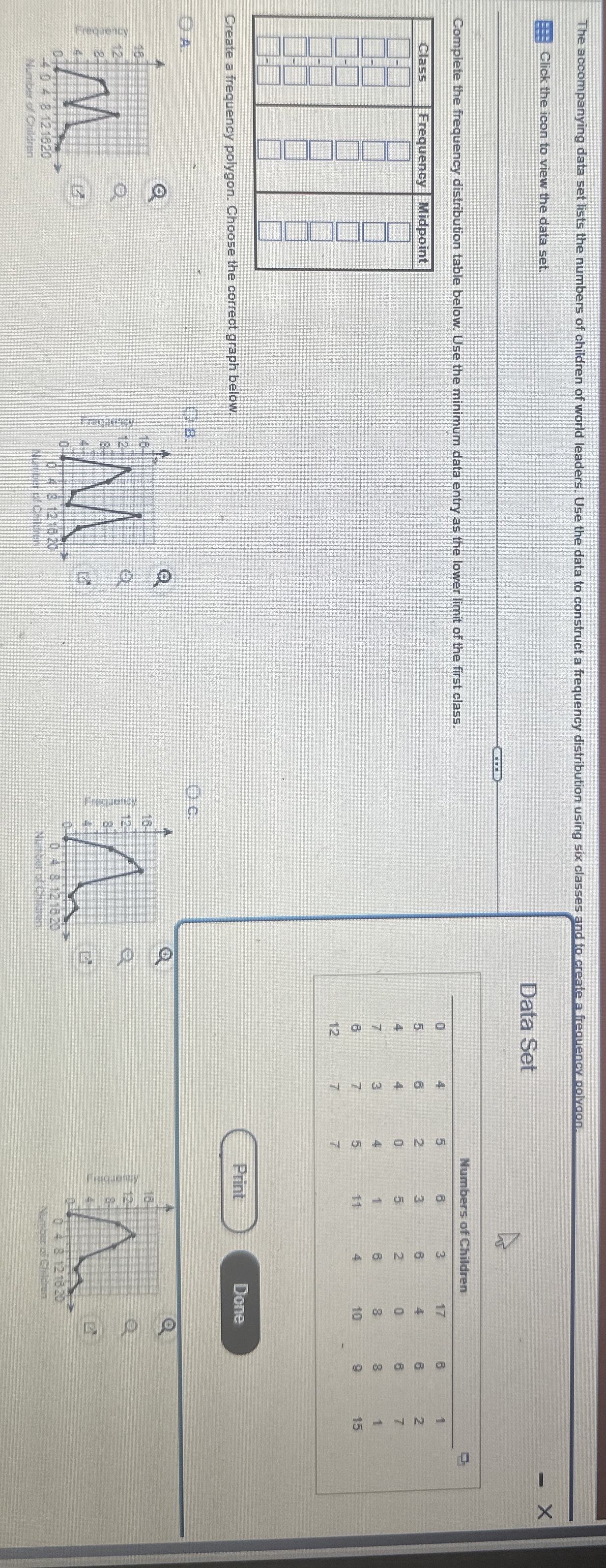 Solved The accompanying data set lists the numbers of | Chegg.com