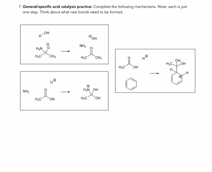 Solved 7. General/specific acid catalysis practice: Complete | Chegg.com