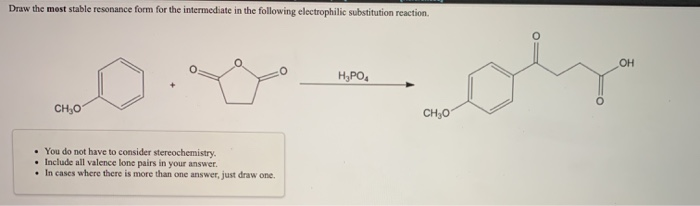 Solved Draw the most stable resonance form for the | Chegg.com
